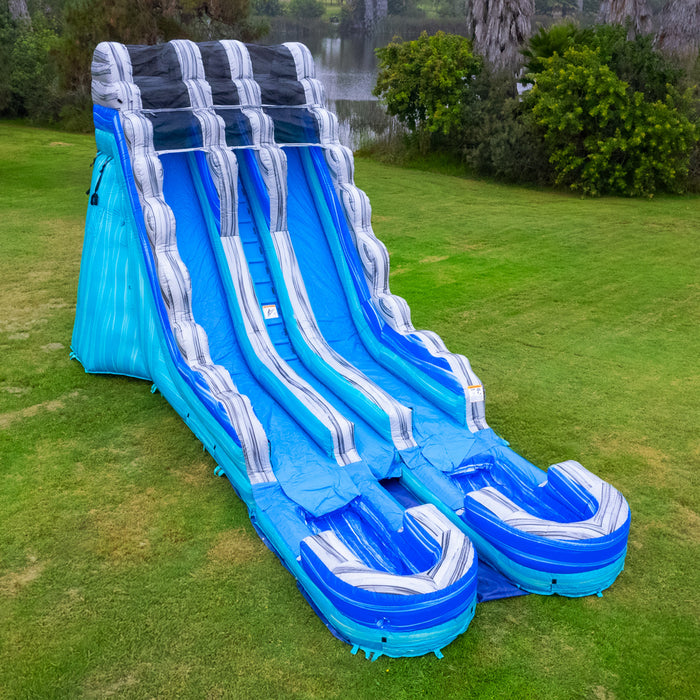 OCEAN BLUE 19 FT DUAL LANE DOUBLE POOL SLIDE