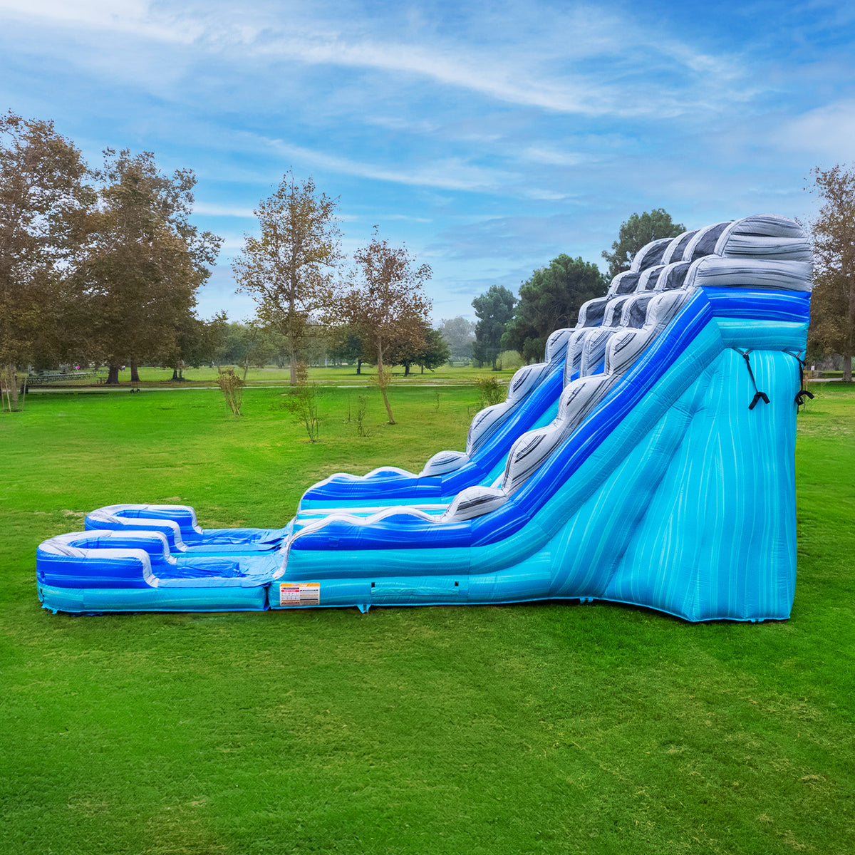 OCEAN BLUE 19 FT DUAL LANE DOUBLE POOL SLIDE
